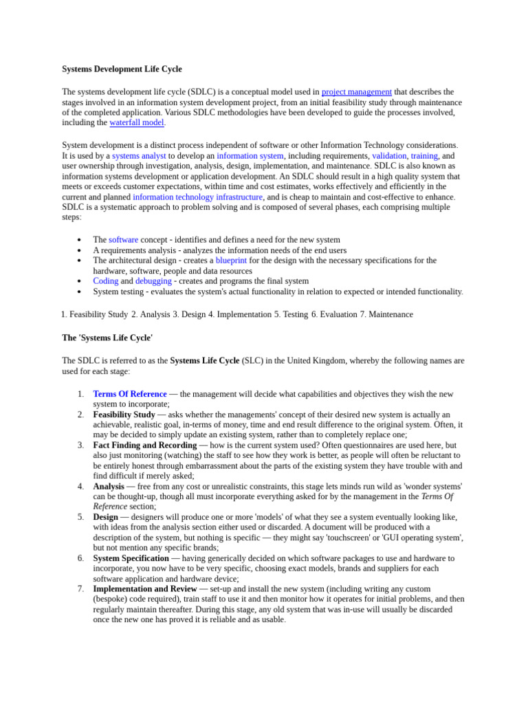 Understanding the Systems Development Life Cycle | PDF | Software ...