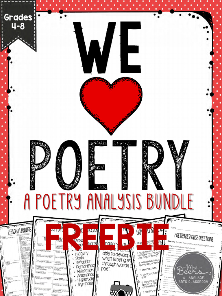 We HEARTPoetry Analysis FREEBIE | PDF | Poetry