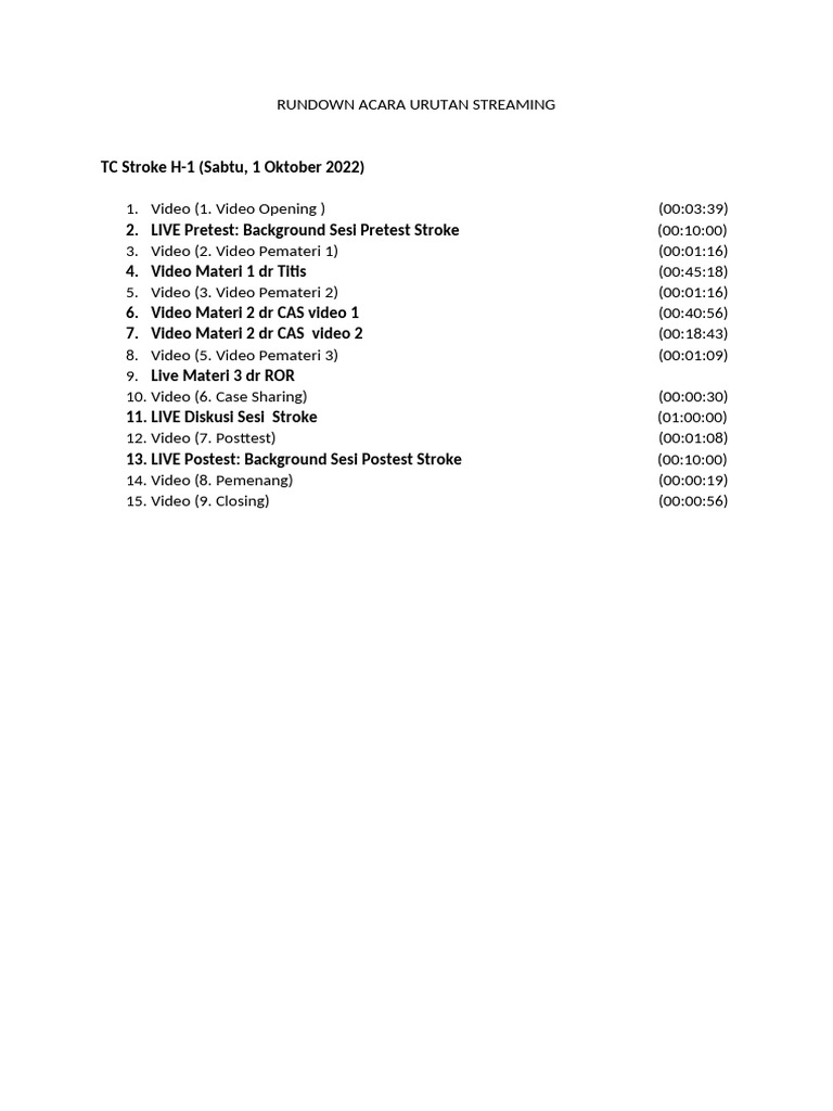 Rundown IT TC Stroke | PDF