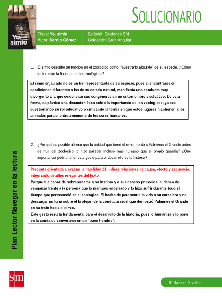 YO SIMIO Solucionario | PDF