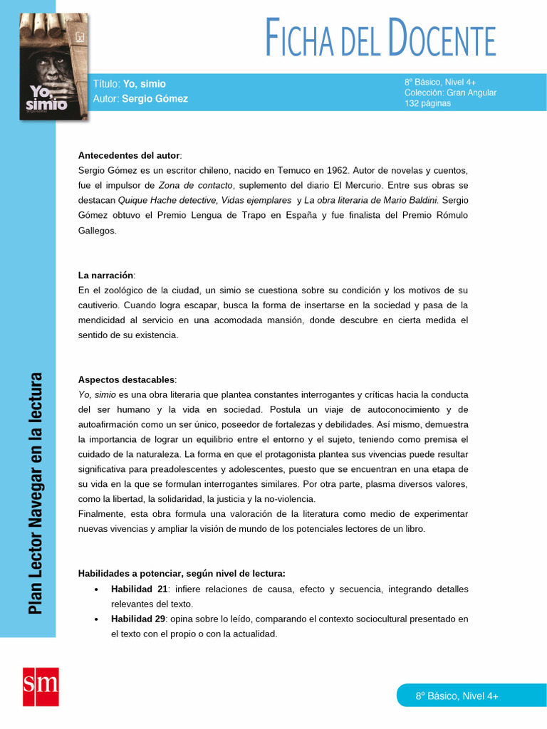YO SIMIO Ficha Del Docente | PDF | Evolución