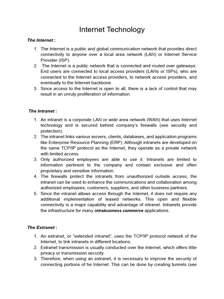 Internet Technology Midsem Pdf Internet Protocols Internet