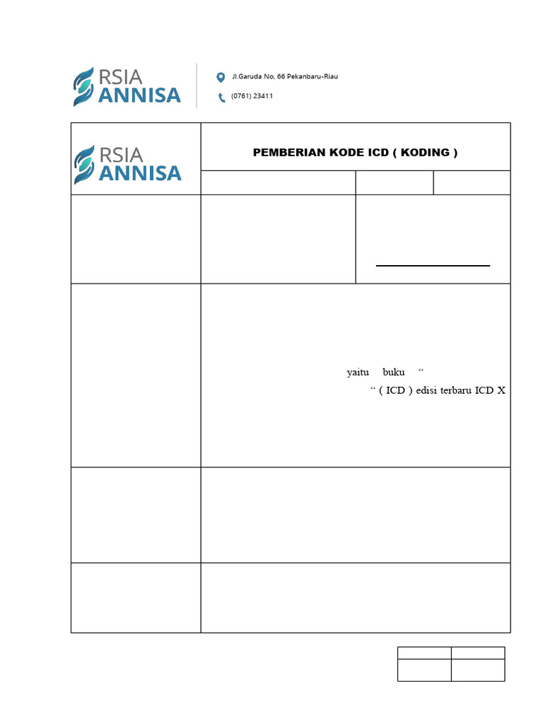 10.b SPO PEMBERIAN KODE ICD ATAU KODING REVISI (1) - Dikonversi | PDF
