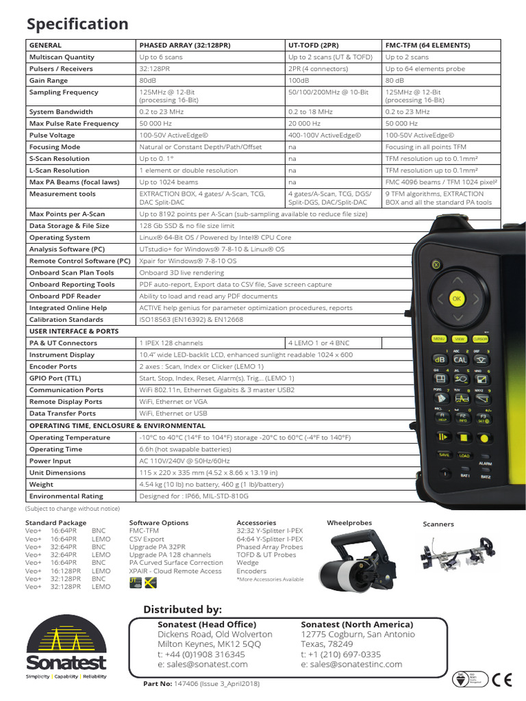 Sonatest Veo 32 128 Phased Array Flaw Detector 3 | PDF | Hertz | Usb