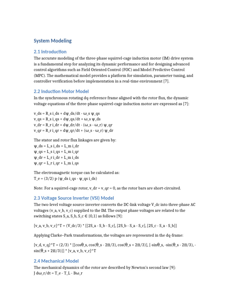 System Modeling Squirrel Cage IM | PDF