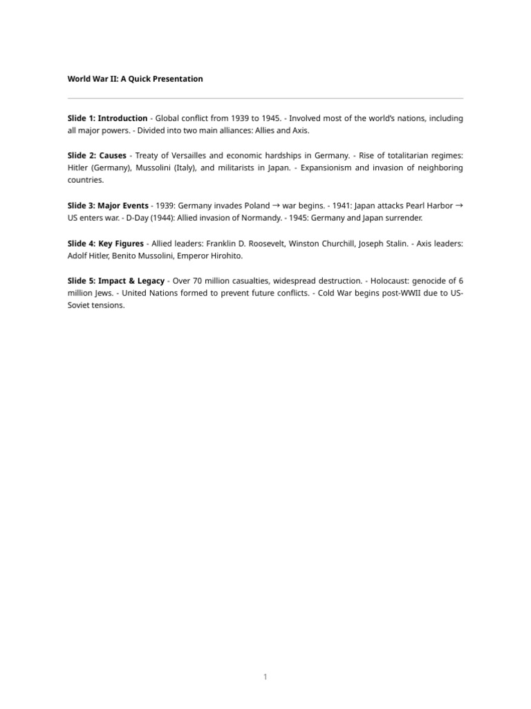 Ww2 Presentation | PDF