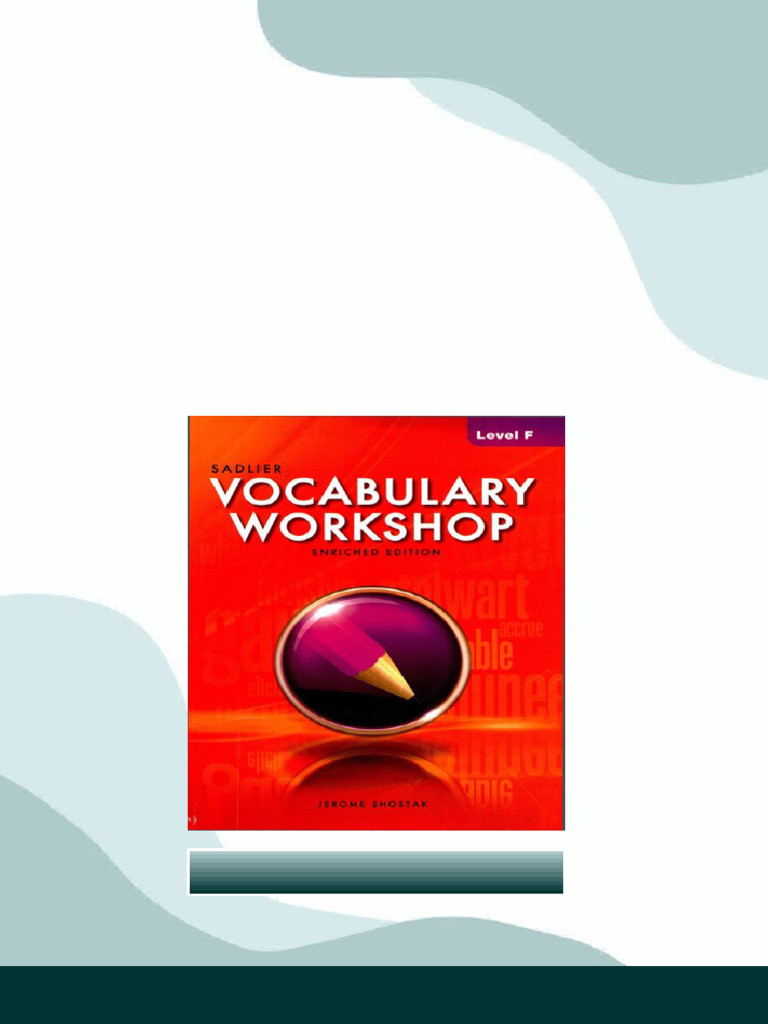 Vocabulary Workshop - Level F - Student Book Teachers Edition All ...
