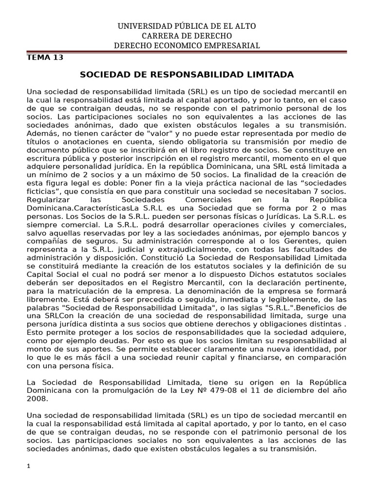 Tema 13 Soc - Respons.lim.195dl14395 | PDF | Corporaciones | Justicia