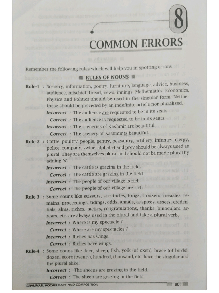 Correction of Sentences - 1 | PDF
