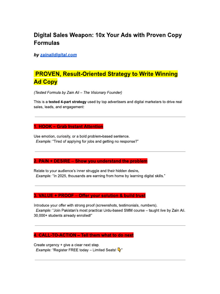 10x Your Ads With Proven Copy Formulas | PDF