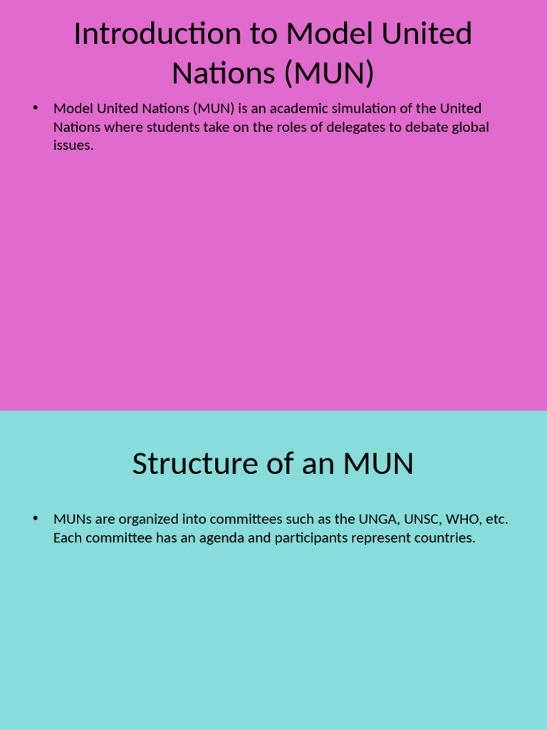 Model United Nations MUN Presentation | PDF