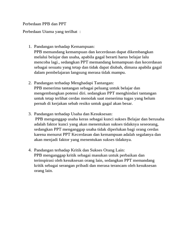 Perbedaan PPB dan PPT dalam Pembelajaran | PDF