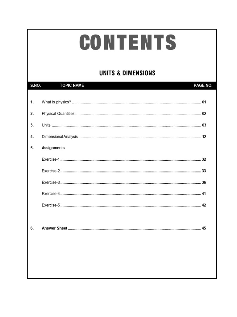 Units and Dimensions Module | PDF | Force | Physics
