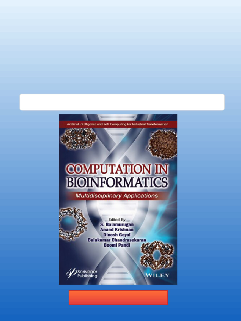 Computation in BioInformatics Multidisciplinary Applications 1st Edition S Balamurugan Editor ...