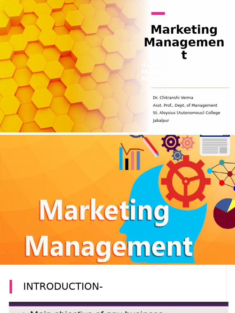 Marketing Management Unit - I | PDF | Marketing | Sales