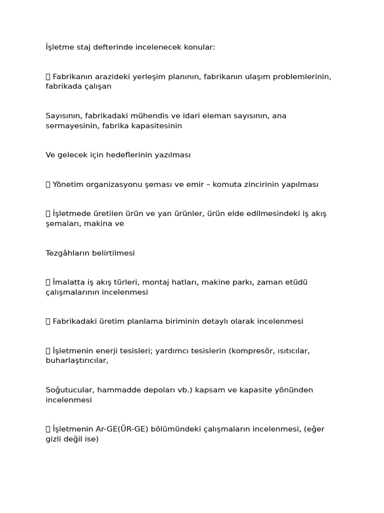 Staj Esasları | PDF