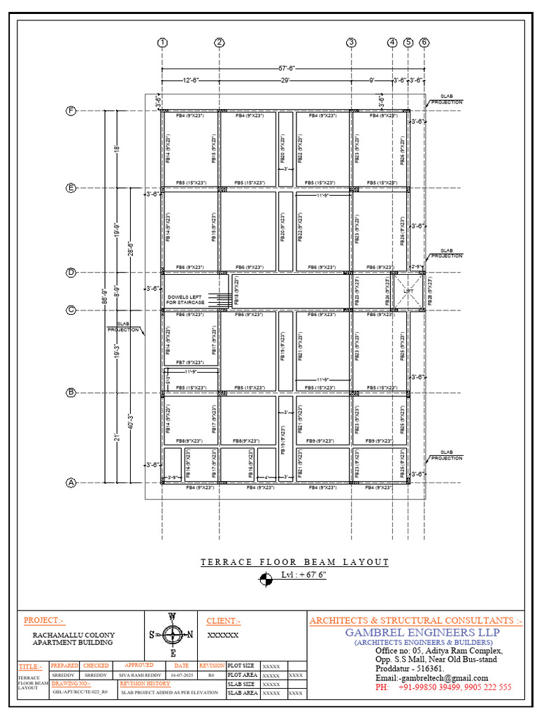 Terrace Floor Beam Layout Plan | PDF