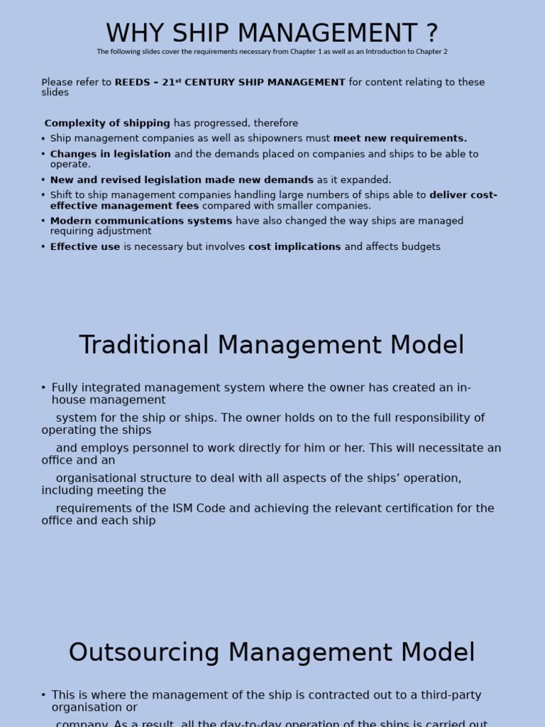Topic 1 - Why Ship Management (10 Slides) | PDF | Business
