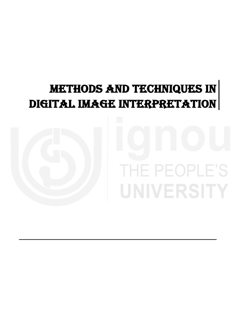Methods and Techniques in Digital Image Processing | PDF | Remote ...