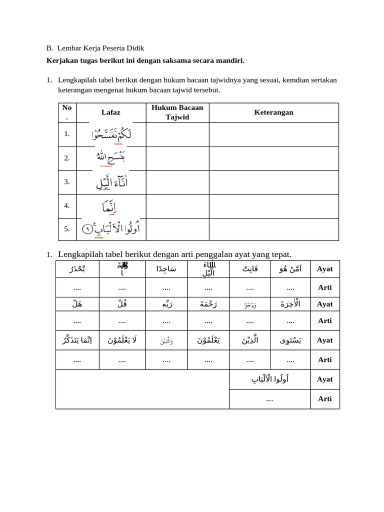 LKPD Dan Soal Siswa | PDF