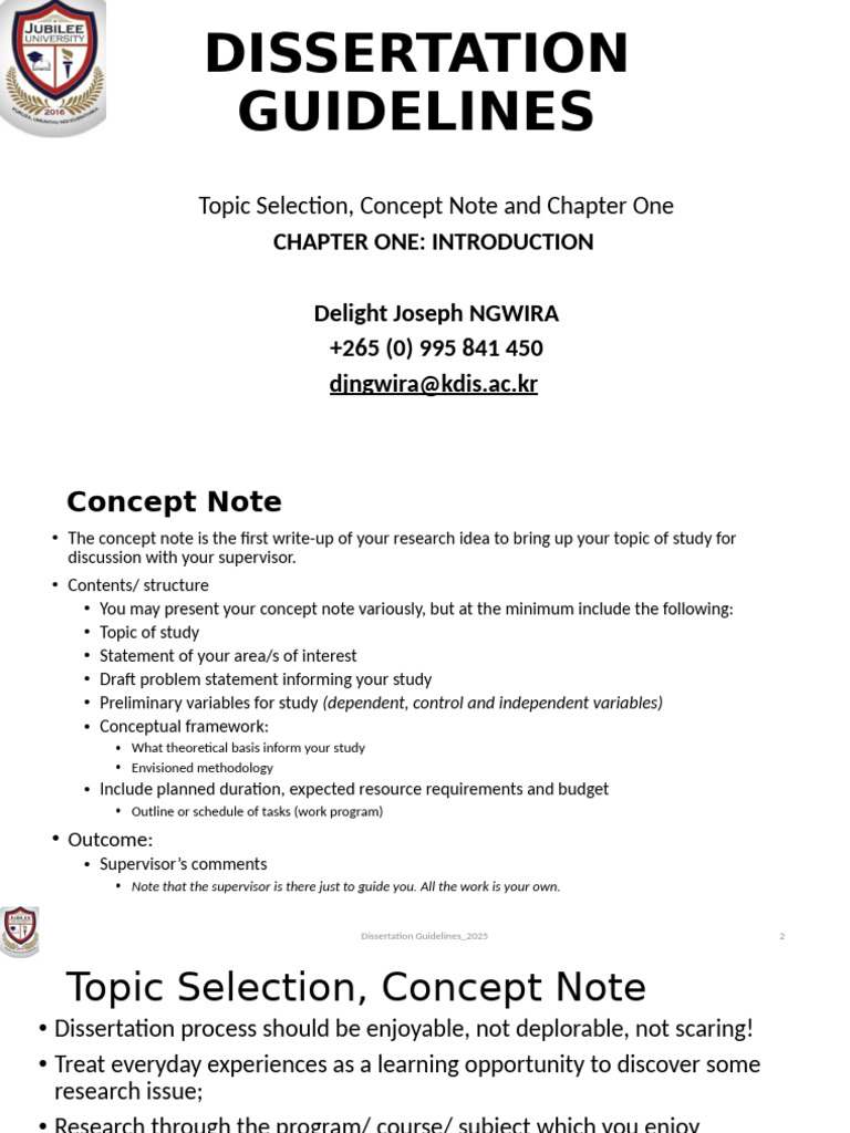 Ch.1 Dissertation Guidelines | PDF | Thesis | Concept