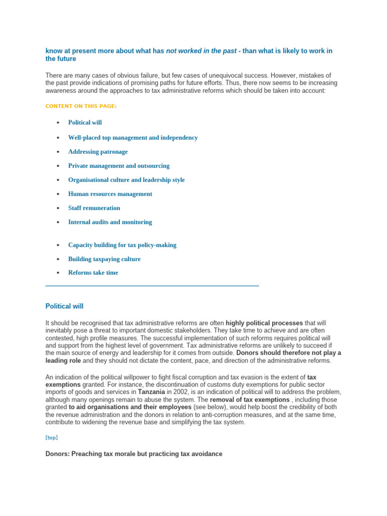 Tax Administrative Reform Strategies | PDF | Taxes | Accountability