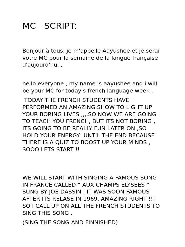 MC Script | PDF