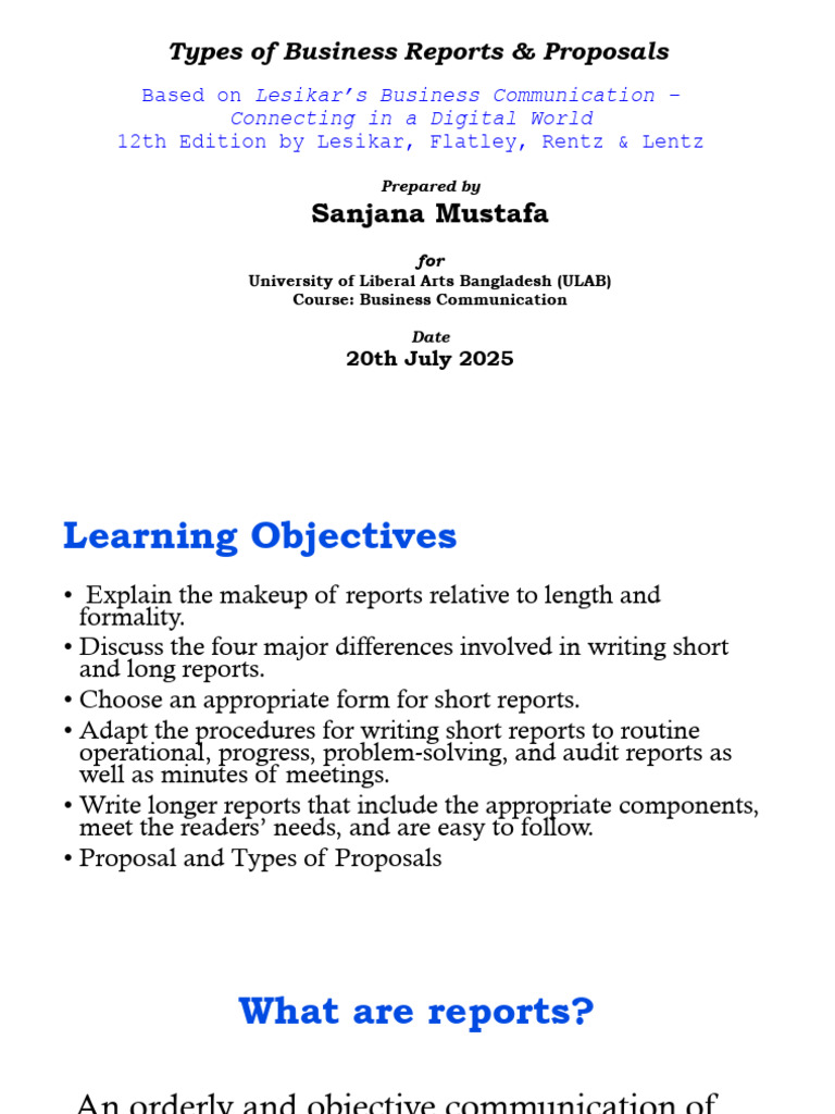 Business Reports and Proposals Guide | PDF | Communication | Human ...