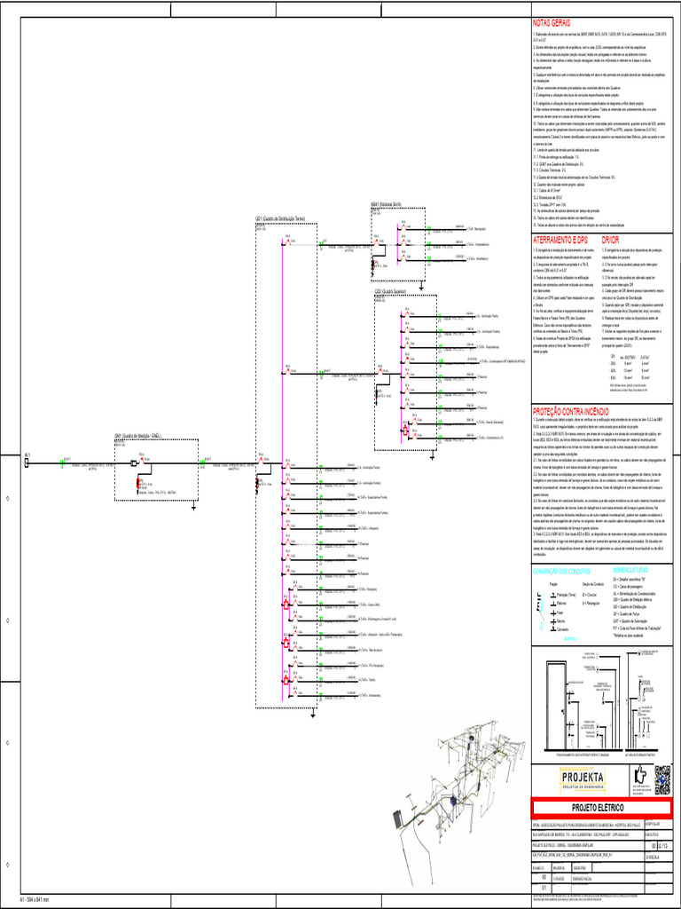 528 - PJK - Ele - SPDM - Exe - 02 - Geral - Diagrama Unifilar - R00 - A1 | PDF | Conector ...