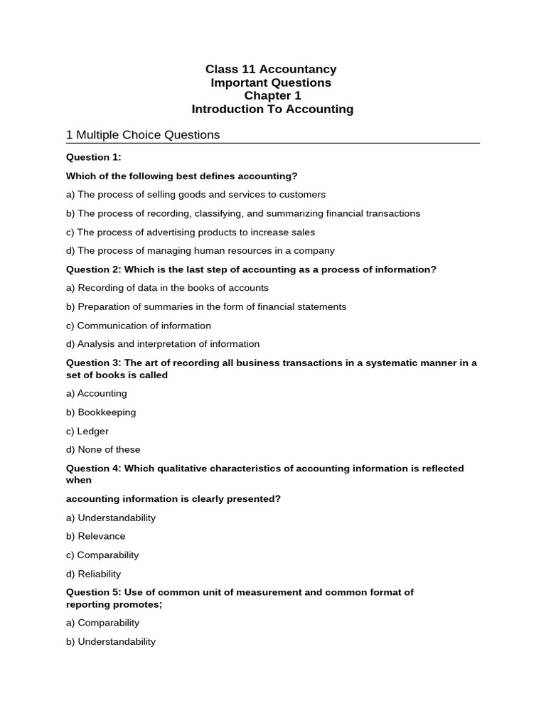 Class 11 Accountancy Question Bank | PDF | International Financial ...