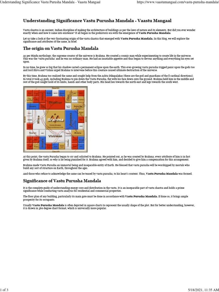 Vastu Purusha Mandala Explained | PDF | Hindu Deities | Indian Religions