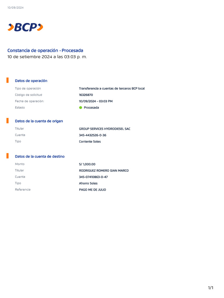 Gian Pago Mes de Julio 1000 | PDF