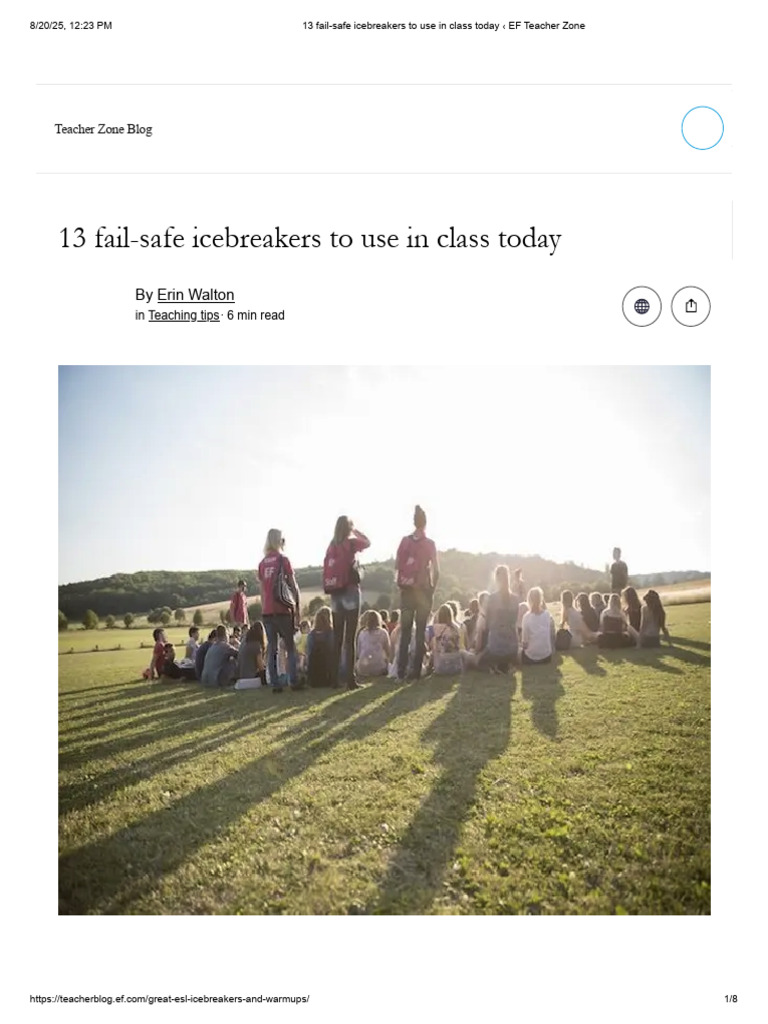 13 Engaging Classroom Icebreakers | PDF | Human Communication