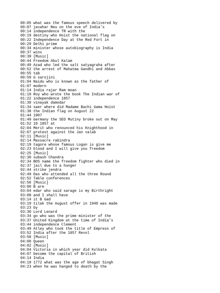 25 FAQs Independence Day Quiz Freedom Fighters of India India General ...