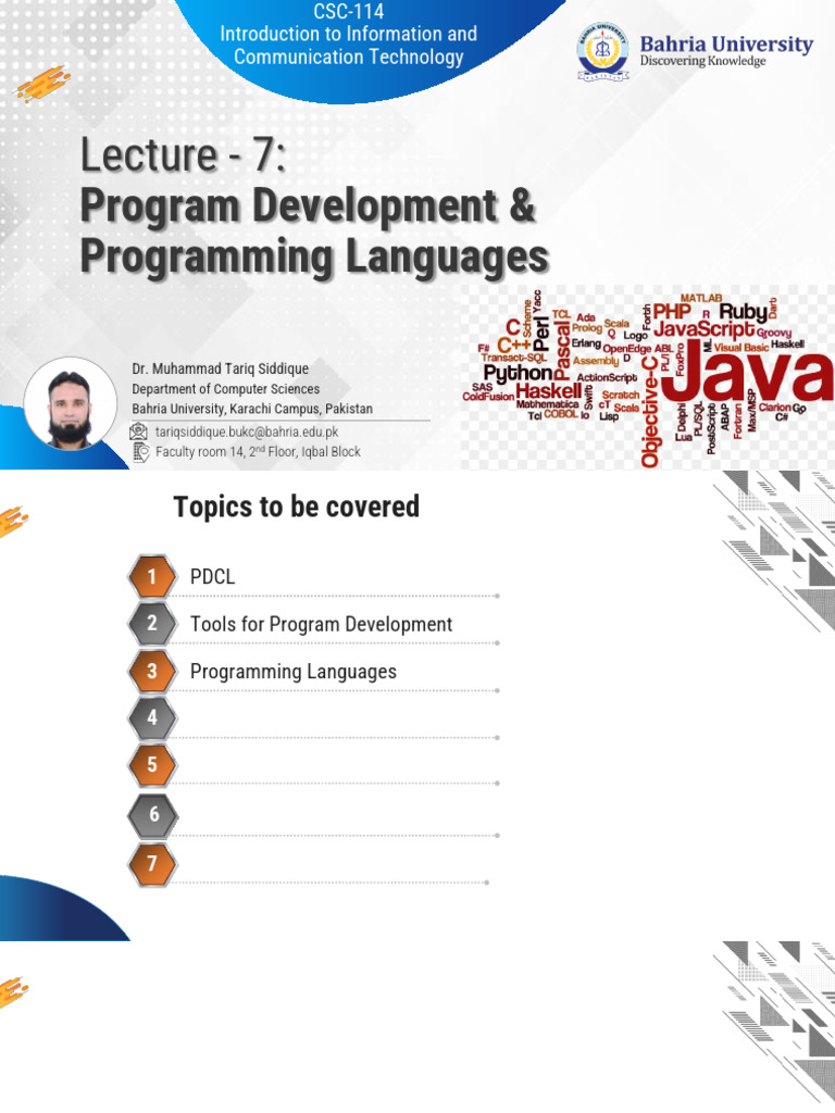 CSC 114 IICT Lecture07 Program Dev Prog Languages Fall2024 29102024 100907am | PDF | Html ...