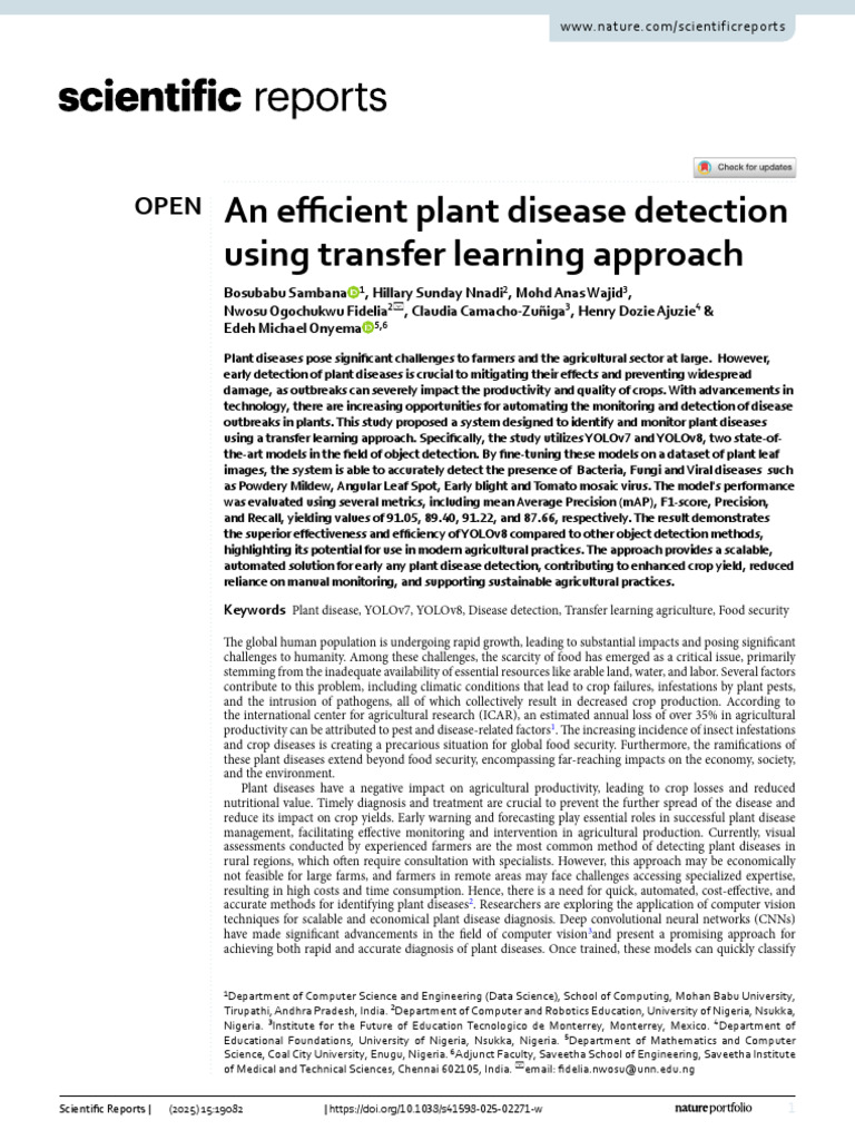 An Efficient Plant Disease Detection Using Transfer Learning Approach ...