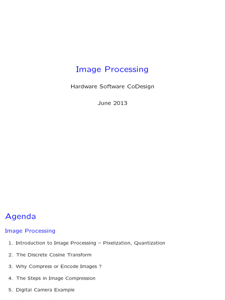 My Lecture14 ImageProcessing | PDF | Data Compression | Film And Video Technology