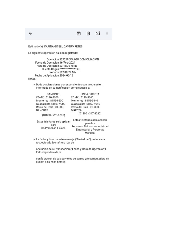 Comprobante de Pago Karina Gissel Castro Poliza 4008 | PDF