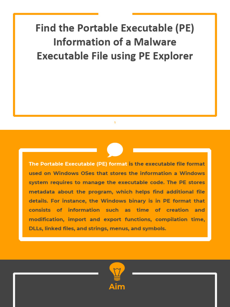 Find The Portable Executable (PE) Information of A Malware Executable File Using PE Explorer | PDF