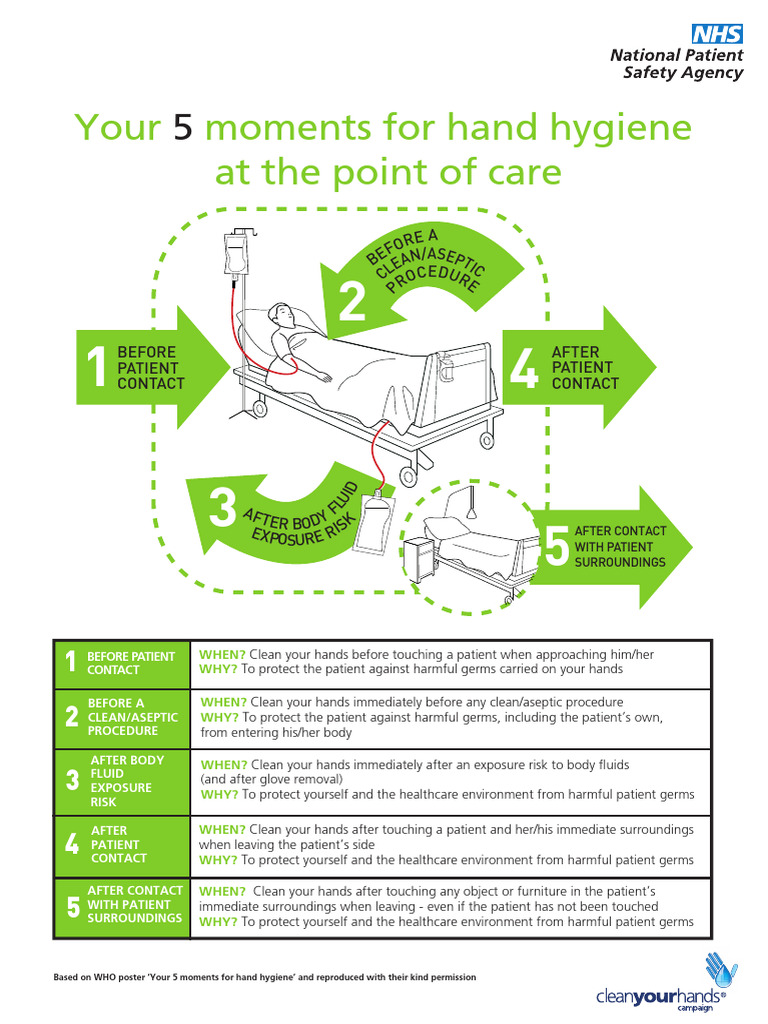 5 Moments for Hand Hygiene Explained | PDF | Hygiene | Microbiology