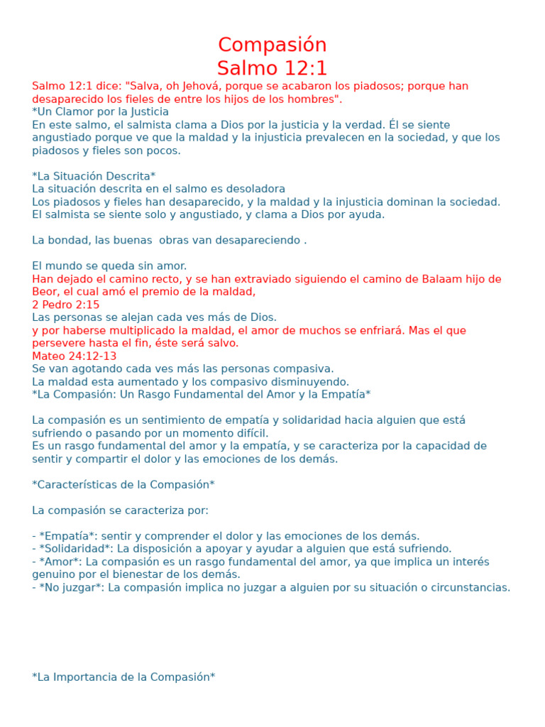 Predica La Compasion A Nuestro Prójimo | PDF | Compasión | Amor