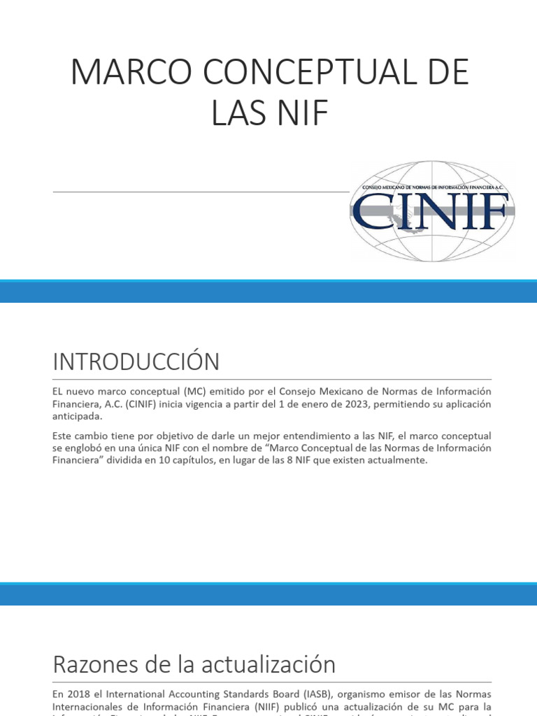 Nuevo Marco Conceptual de Las Nif | PDF | Estado financiero | Contabilidad