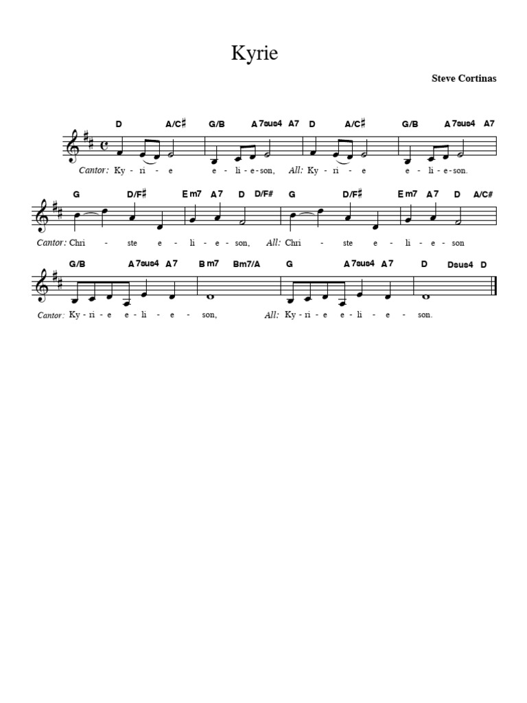Kyrie et Sanctus : Partition Musicale | PDF