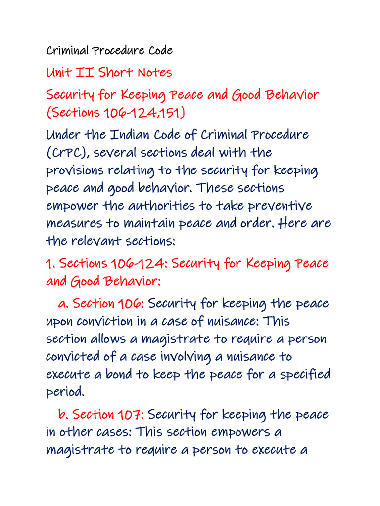 Indian CrPC: Peace, Property, Maintenance | PDF | Misconduct | Public Law