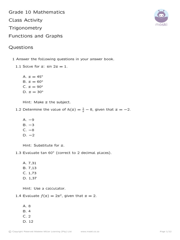 Class Activity 50 20250820174448 Exercise | PDF | Asymptote | Elementary Mathematics