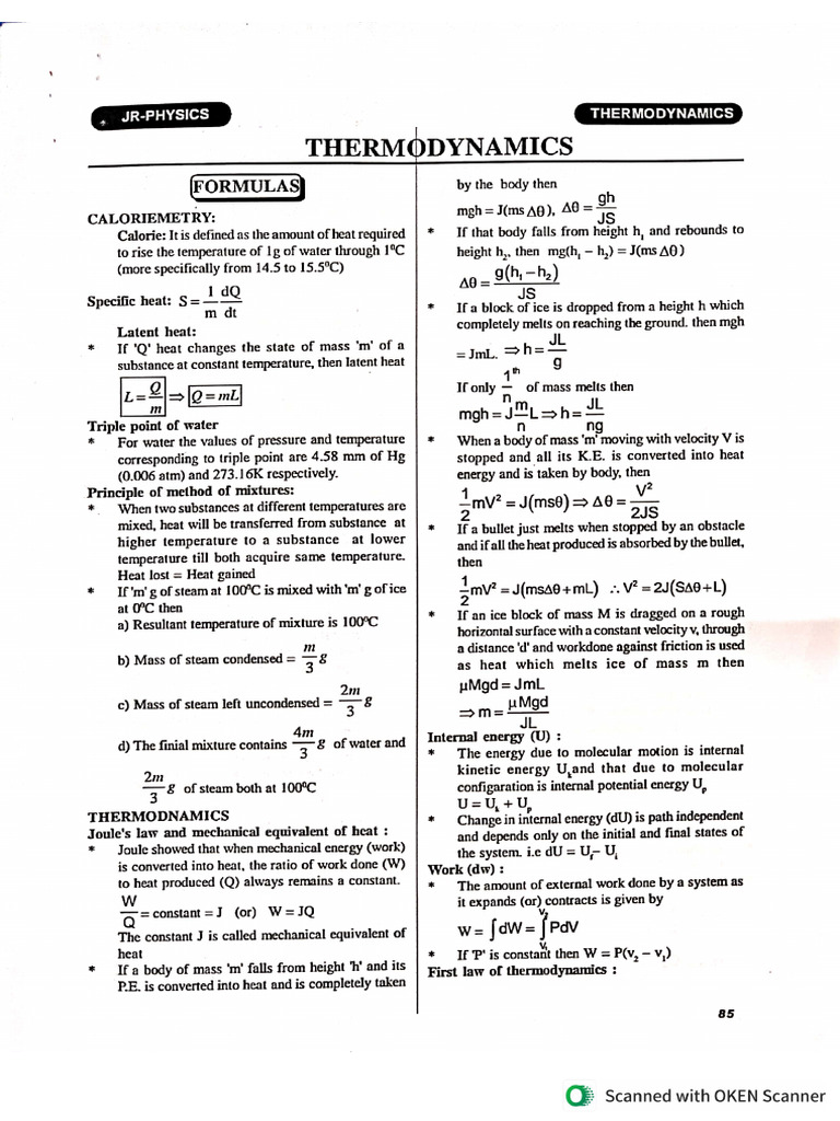 Thermodynamics and KTG | PDF