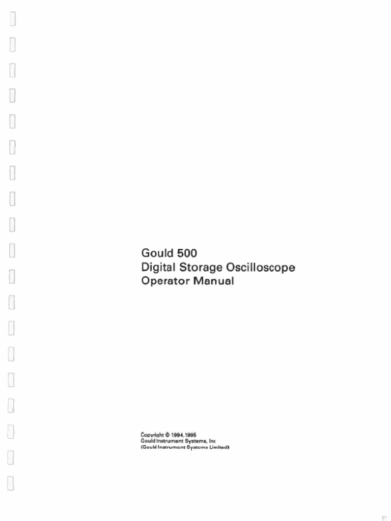 Gould 500 Operator Manual | PDF