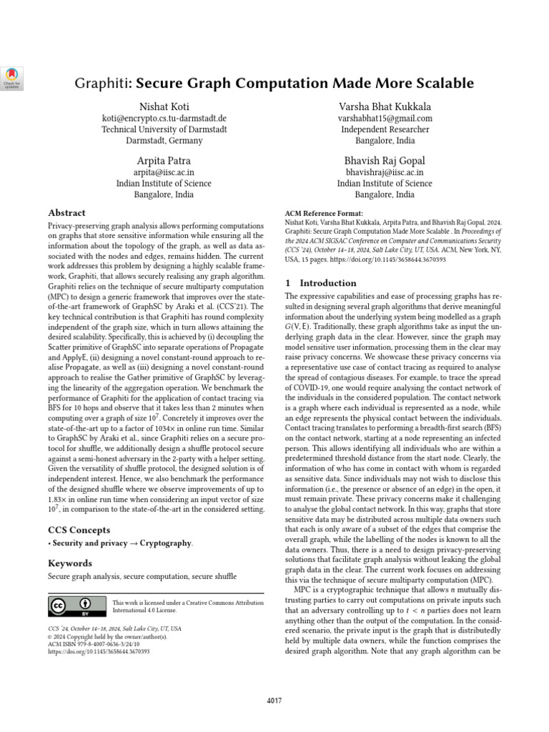 Graphiti:: Secure Graph Computation Made More Scalable | PDF | Graph ...