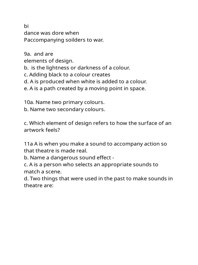 Elements of Design and Sound in Theatre | PDF