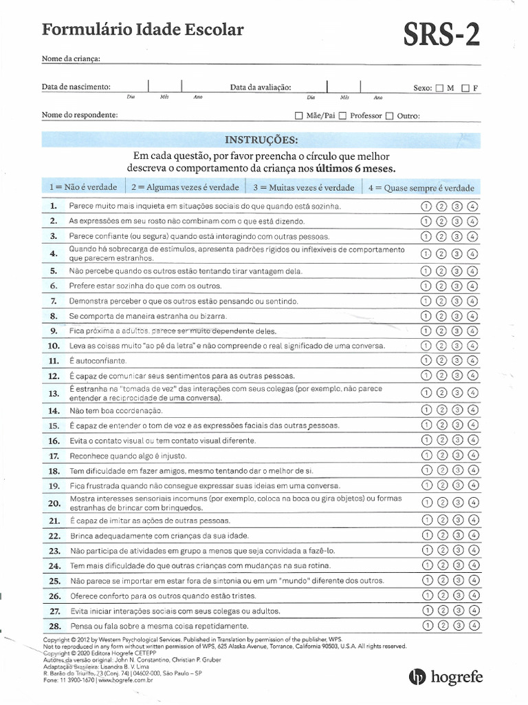 Escala Srs2 | PDF